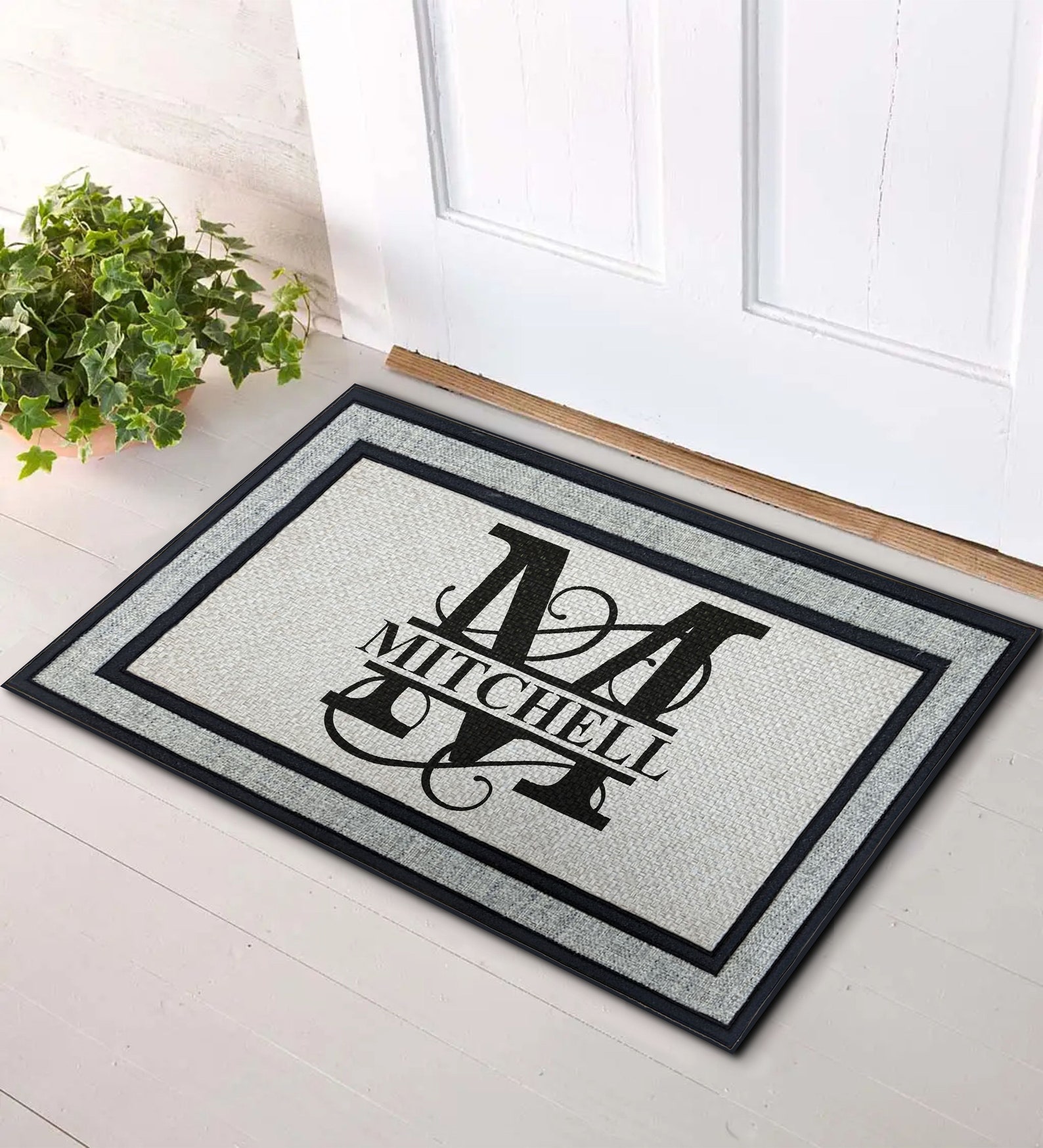 Personalized Doormat Custom Monogram Door Mat With Monogram Initial ...