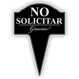 No Soliciting Aluminum Yard Sign 10x14 (available in English or Spanish ...