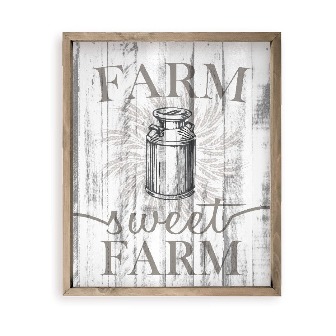 Farm Sweet Farm Milk Jug Farmhouse Style Wood Wall Decor Sign - Etsy
