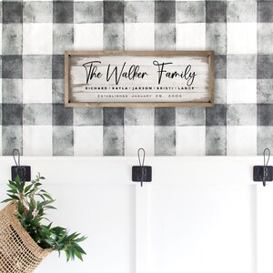 Personalized Printed Framed Family Name Sign With First Names (framed ...