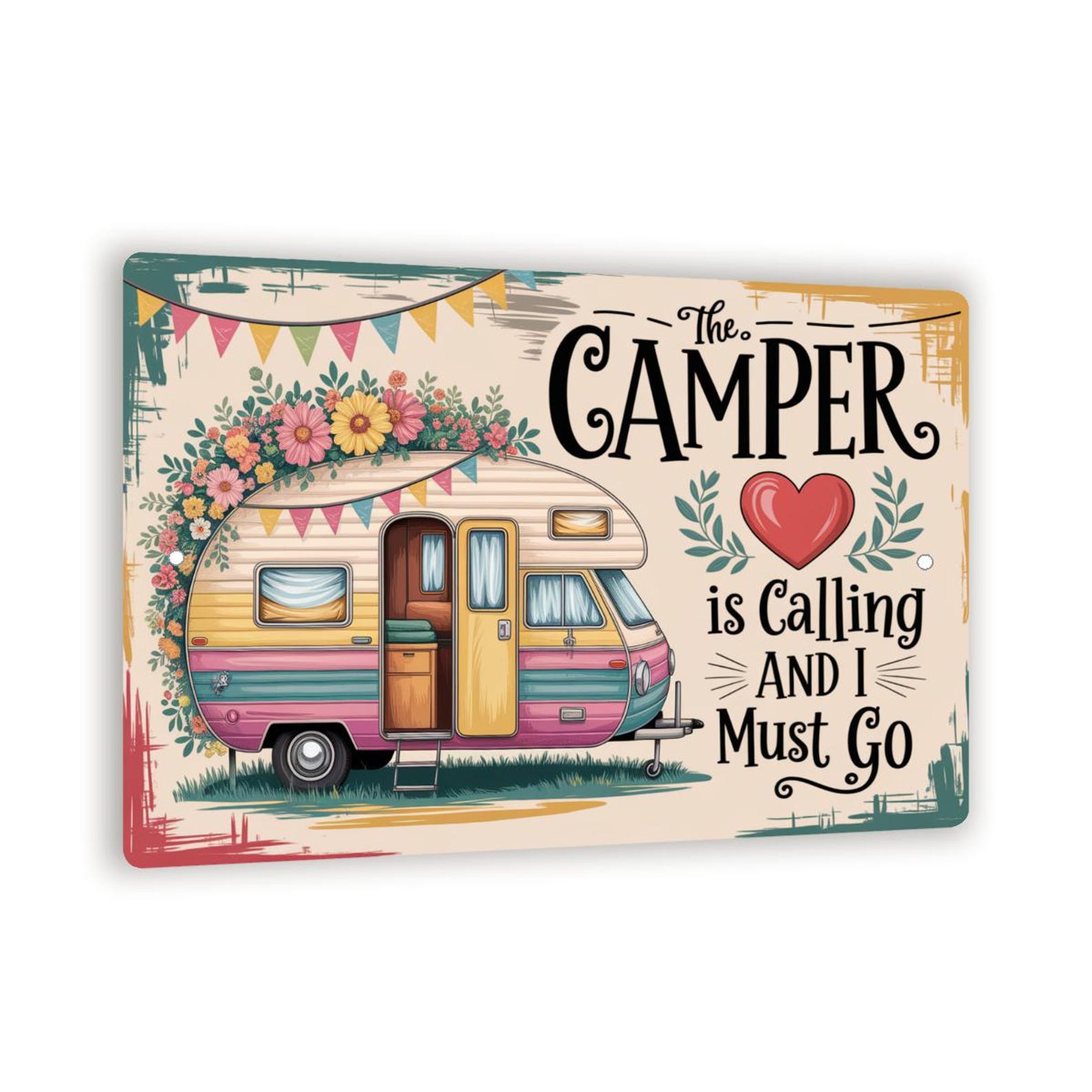 The Camper is Calling and I Must Go Sign – Vintage Boho RV Wall Art ...