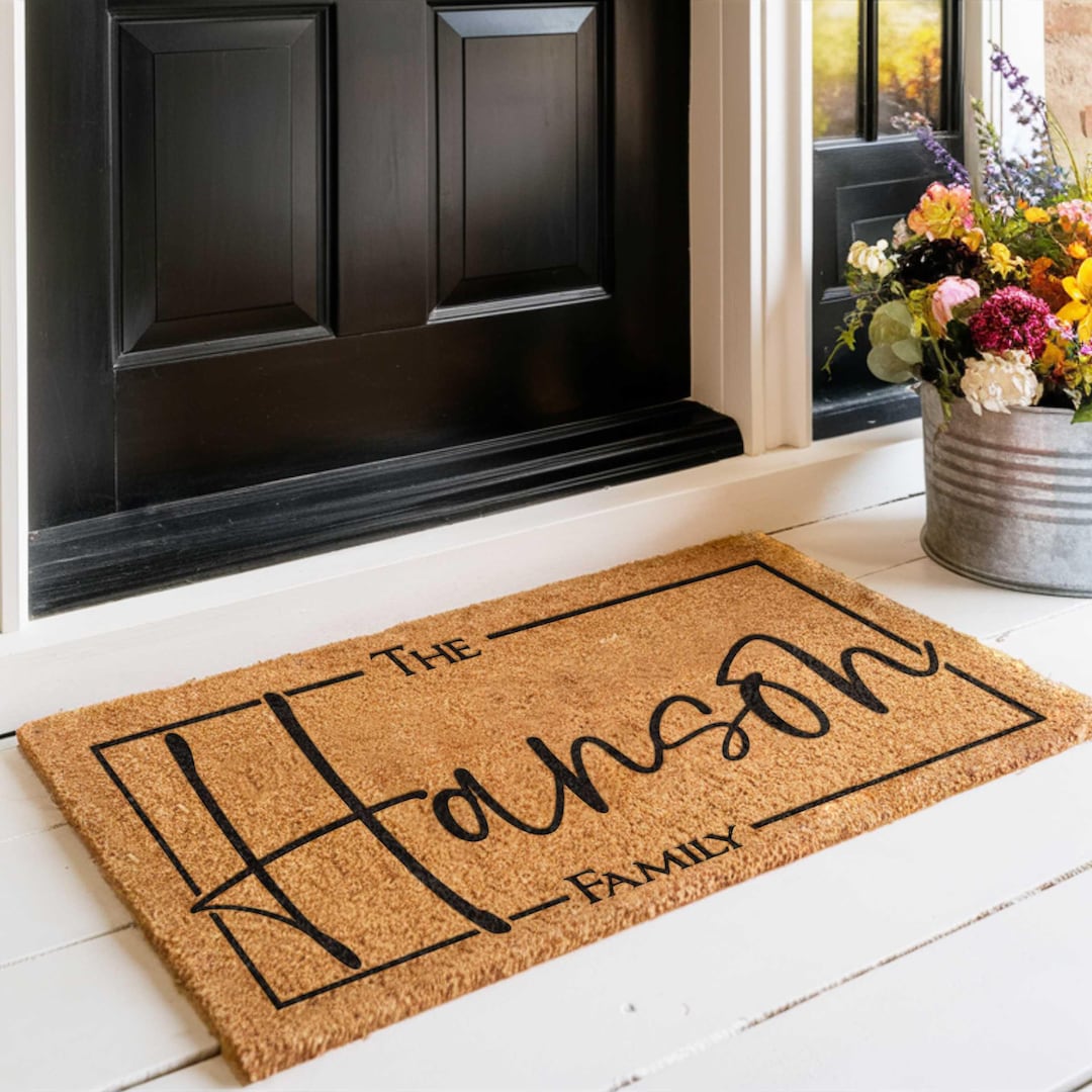 Personalized Custom Coir Doormat - Natural Fiber Welcome Mat | Perfect ...