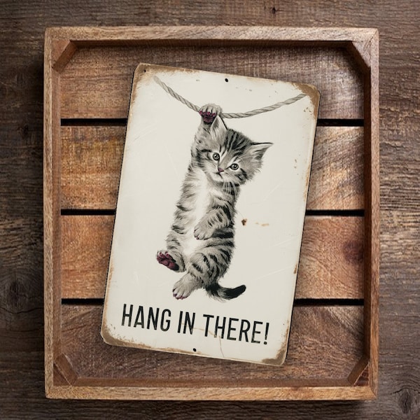 Cat Hang in There Poster - Etsy