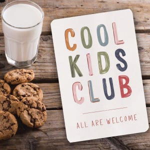 Playful "cool Kids Club - All Are Welcome" Sign - Colorful Handwritten ...