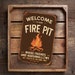 Vintage-style "welcome to Our Fire Pit" Metal Sign - Rustic Outdoor ...