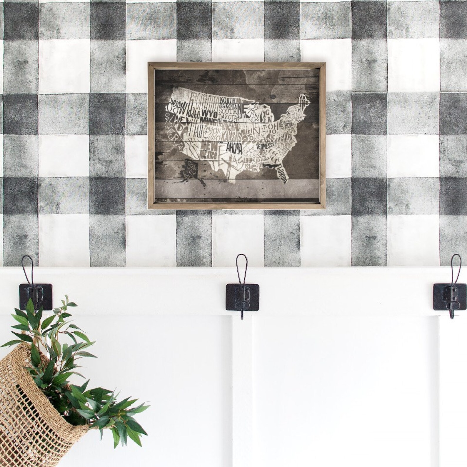 USA Map Rustic Plank Farmhouse Style Wall Decor Sign - Available in ...