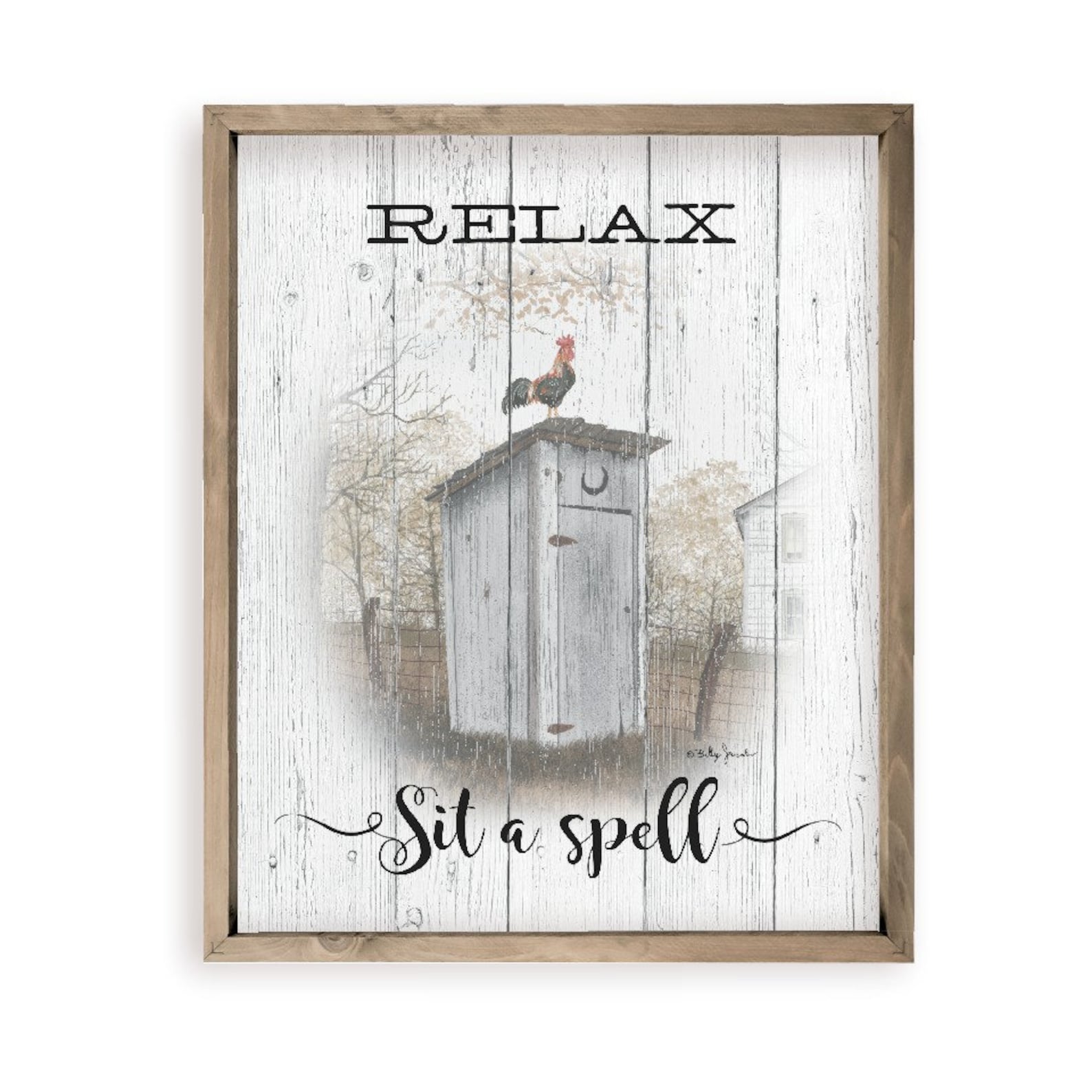 Relax and Sit A Spell Outhouse Funny Bathroom Wall Decor Sign ...