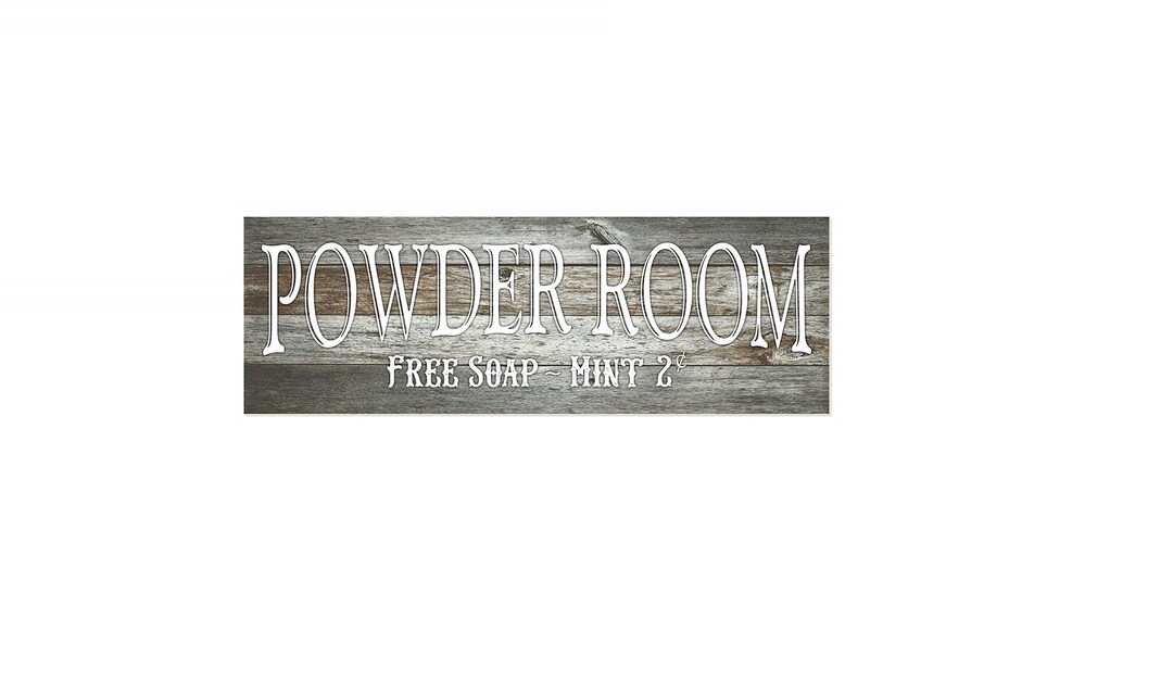 Powder Room Farmhouse Style Wall Decor Sign - Available in Four Sizes ...