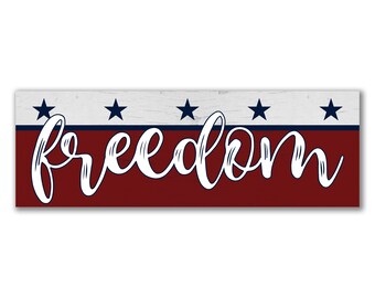 Freedom Framed Wood Sign 4th of July Decor Independence Day / Patriotic ...