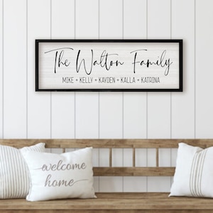 Personalized Family Name Sign - Custom Framed Sign With Last Name and ...