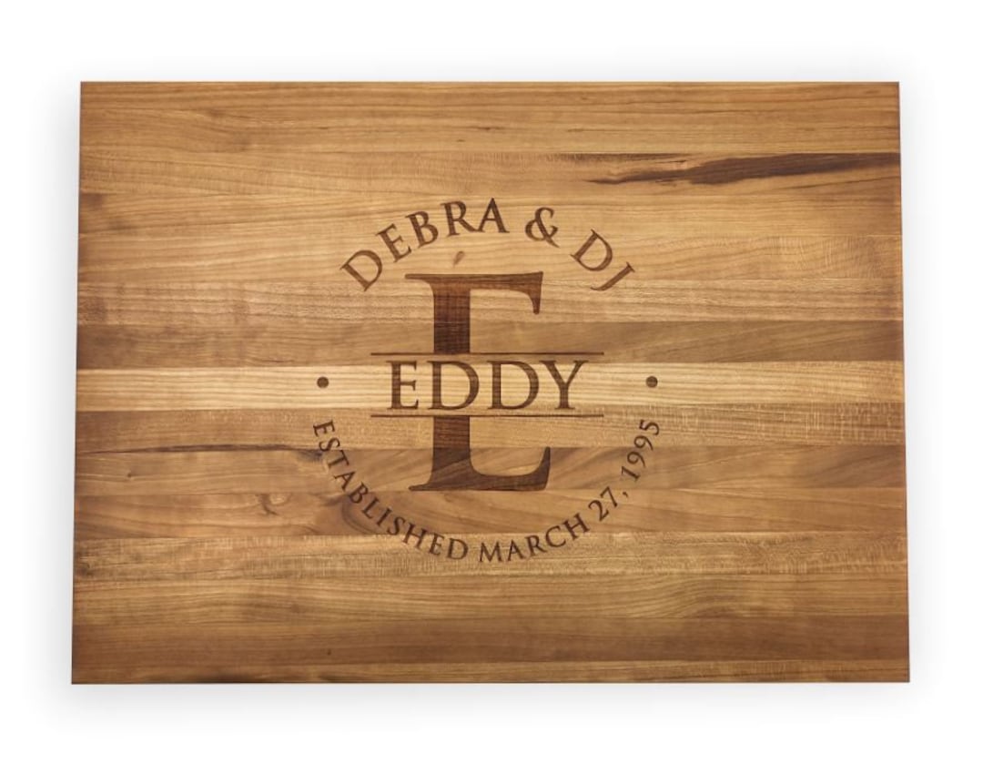 Personalized Laser Engraved Butcher Block Cutting Board With Circle ...