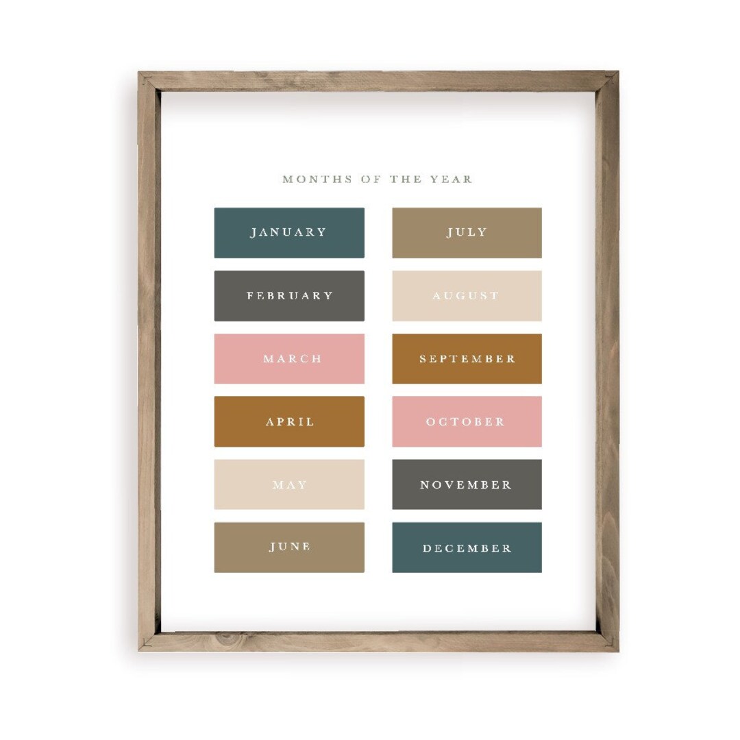 Months of the Year Home School Nursery Sign Wall Decor Kid's Room - Etsy