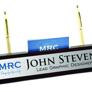 Personalized Desk Name Plate and Holder (available in Three Background ...