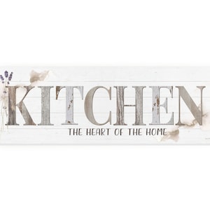 Kitchen the Heart of the Home Rustic Farmhouse Wall Sign - Available in ...