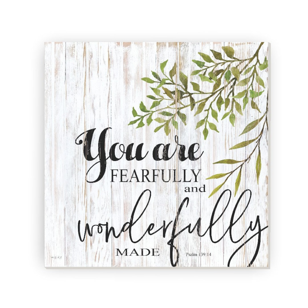 You Are Fearfully and Wonderfully Made Farmhouse Style Wall Decor Sign ...