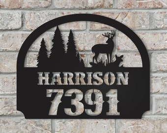 Personalized Metal Outdoor Address Sign With Tractor Scene | Etsy