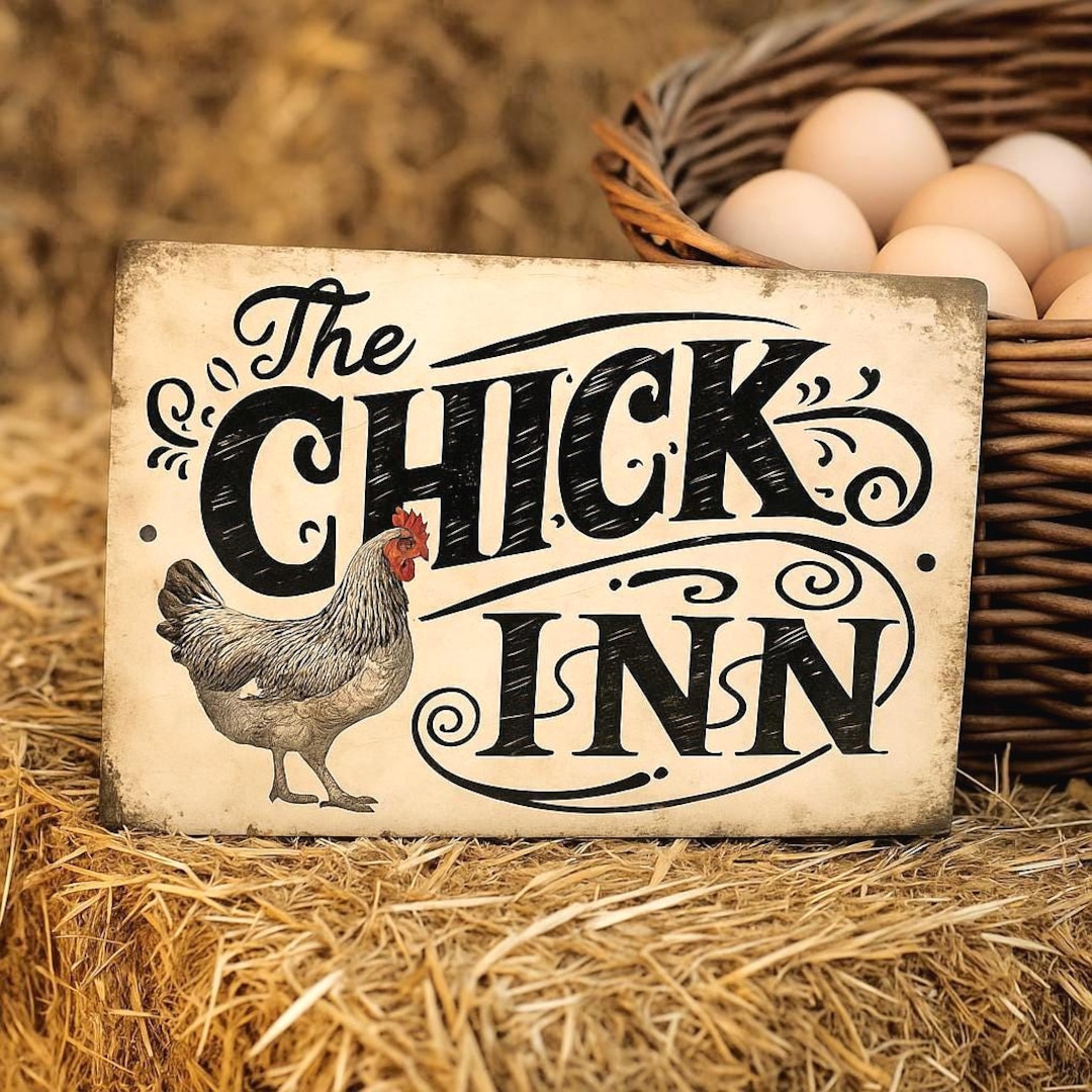 Vintage-style "the Chick Inn" Sign - Rustic Farmhouse Decor With ...