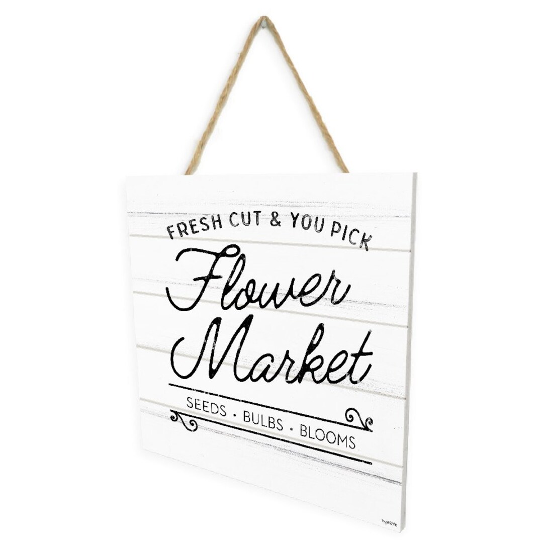 Flower Market Wooden Plank Sign 7.5 X 7.5 - Etsy