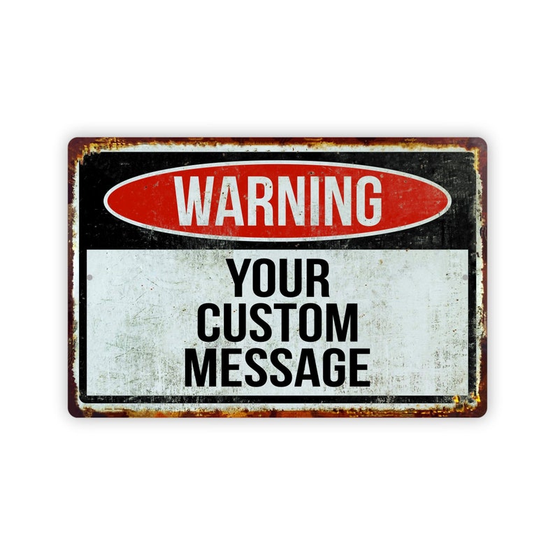 Personalized Custom Warning Aluminum Sign 8x12 - Etsy