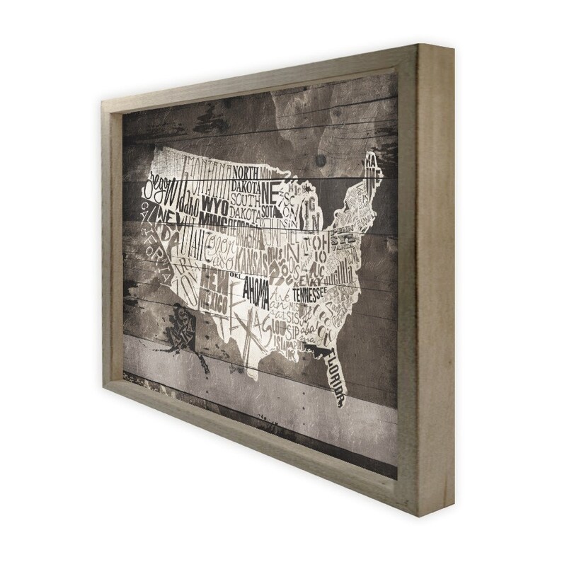 USA Map Rustic Plank Farmhouse Style Wall Decor Sign - Available in ...