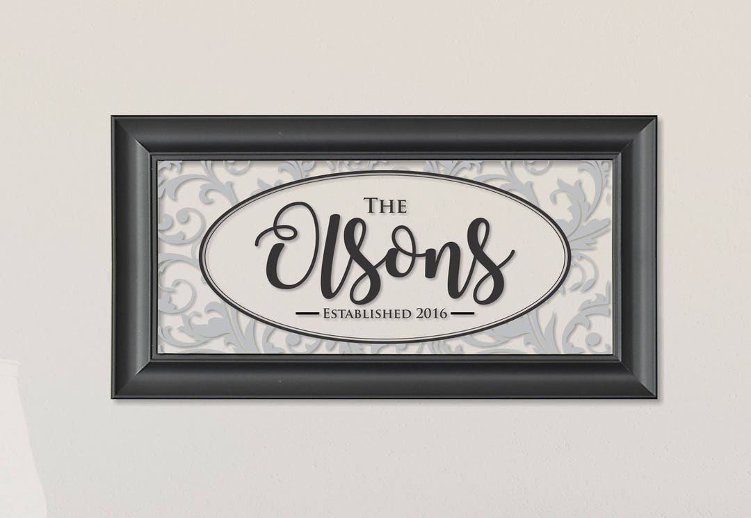 Personalized Glass Family Name Sign With Established Date 11x21 - Etsy