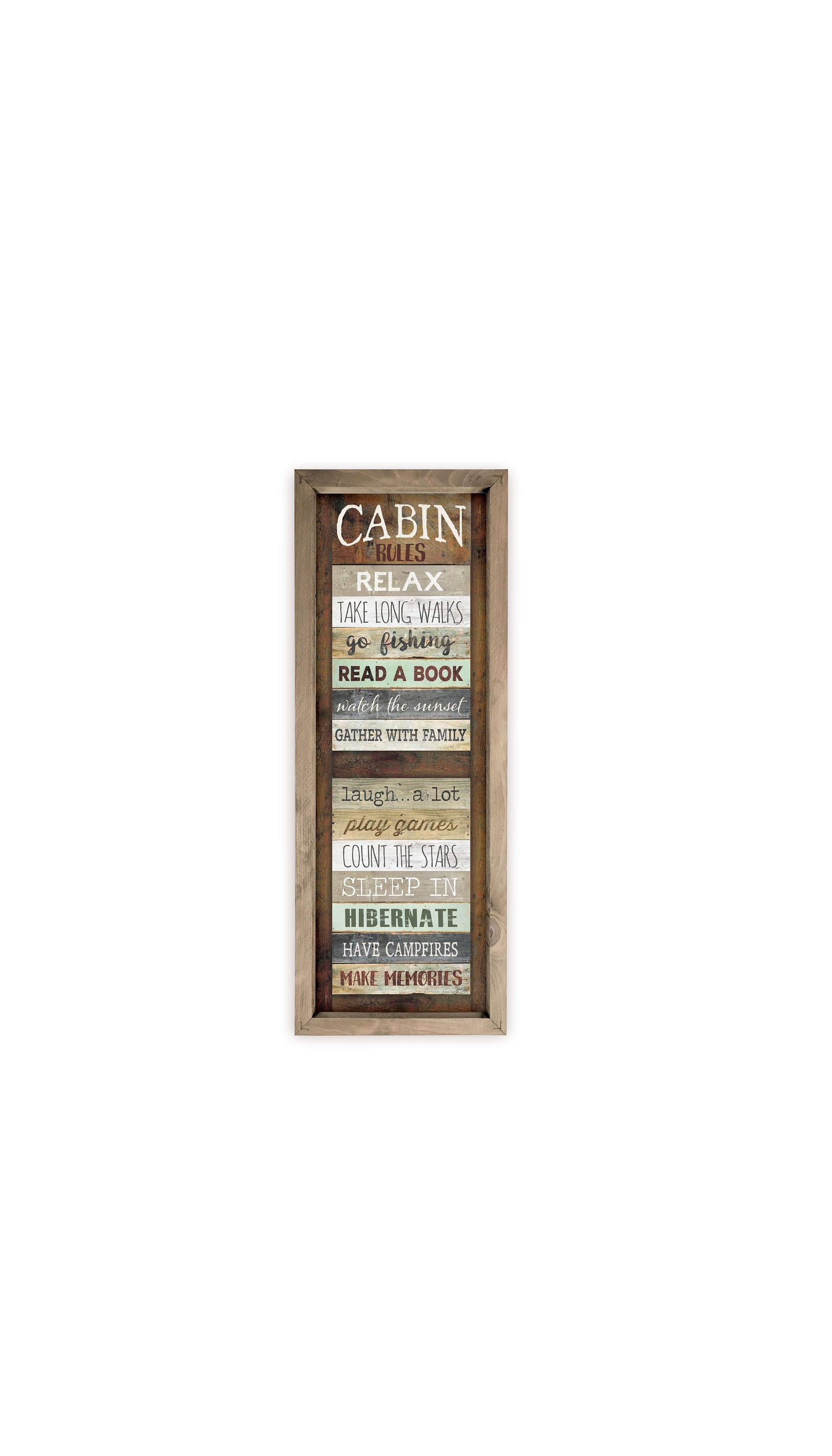 Wall Hangings Cabin Rules Rustic Wood Farmhouse Wall Sign Wall Décor ...