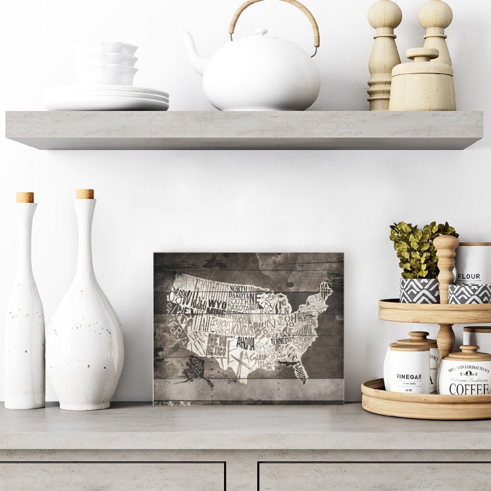 USA Map Rustic Plank Farmhouse Style Wood Wall Decor Sign - Etsy