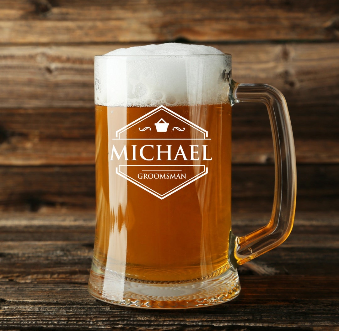 Personalized Engraved 16 Ounce Glass Beer Mug (sold Individually) - Etsy