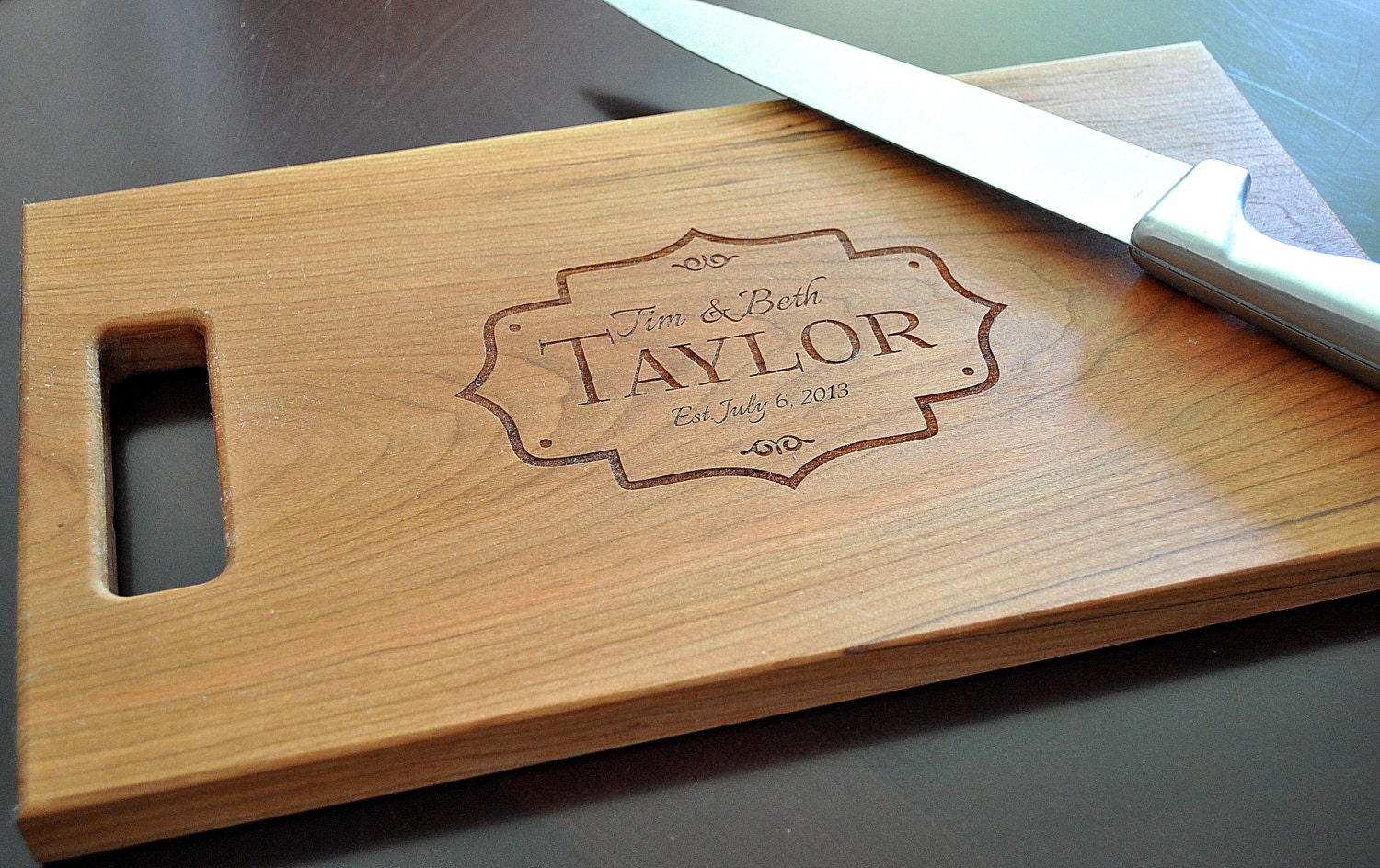 Personalized Laser Engraved Cutting Board Stamp Design | Etsy