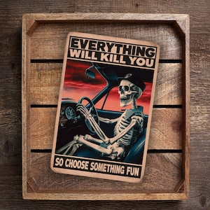 Vintage-style "everything Will Kill You, so Choose Something Fun" Sign ...