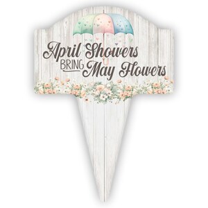 April Showers Bring May Flowers Aluminum Yard Sign 10x14 - Etsy