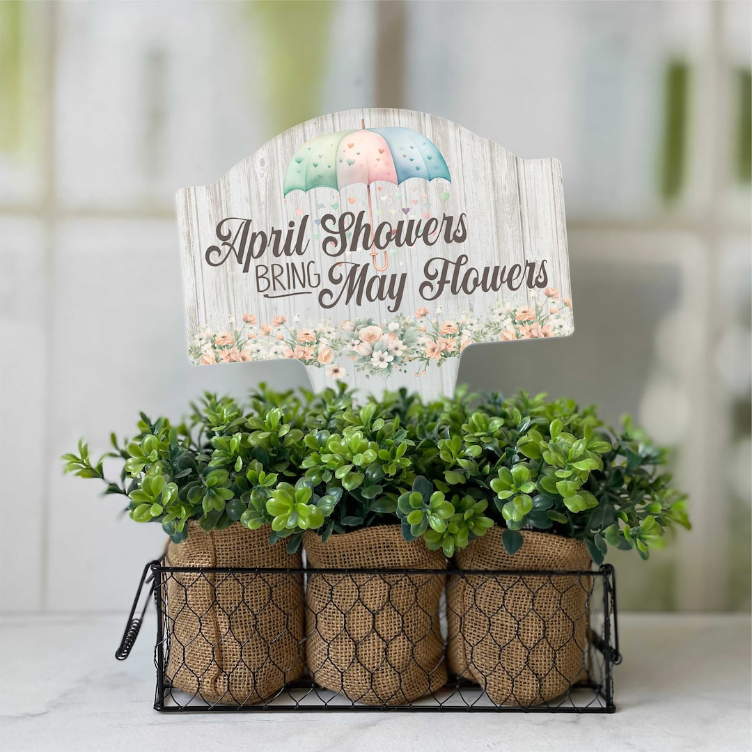 April Showers Bring May Flowers Aluminum Yard Sign 10x14 - Etsy