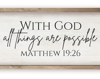Scripture Wall Decor With God All Things Are Possible Sign Living Room ...