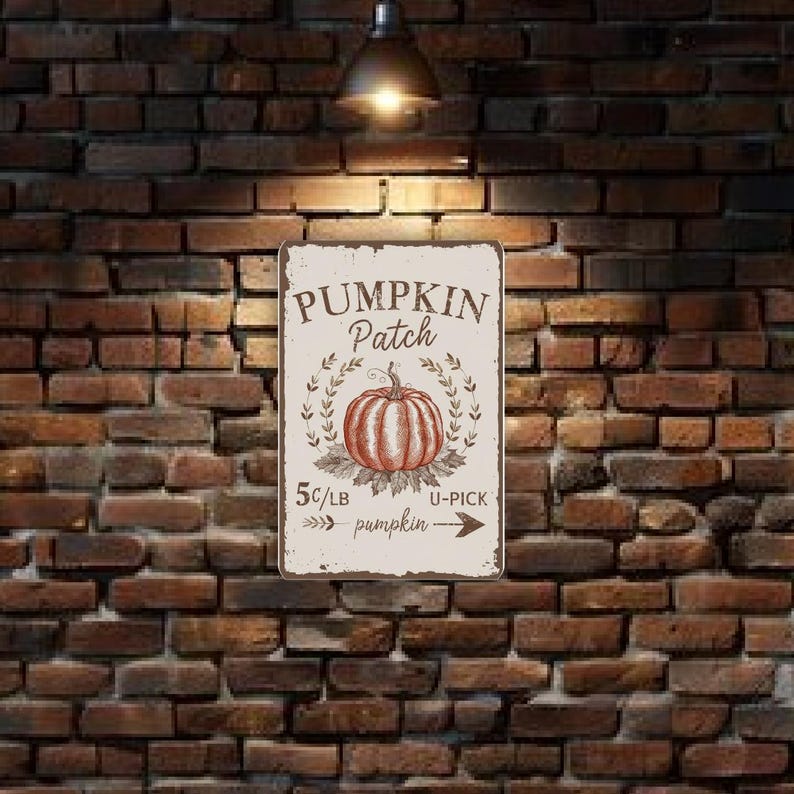 Vintage Metal Sign "pumpkin Patch" Rustic Farmhouse Fall Decor U-pick ...