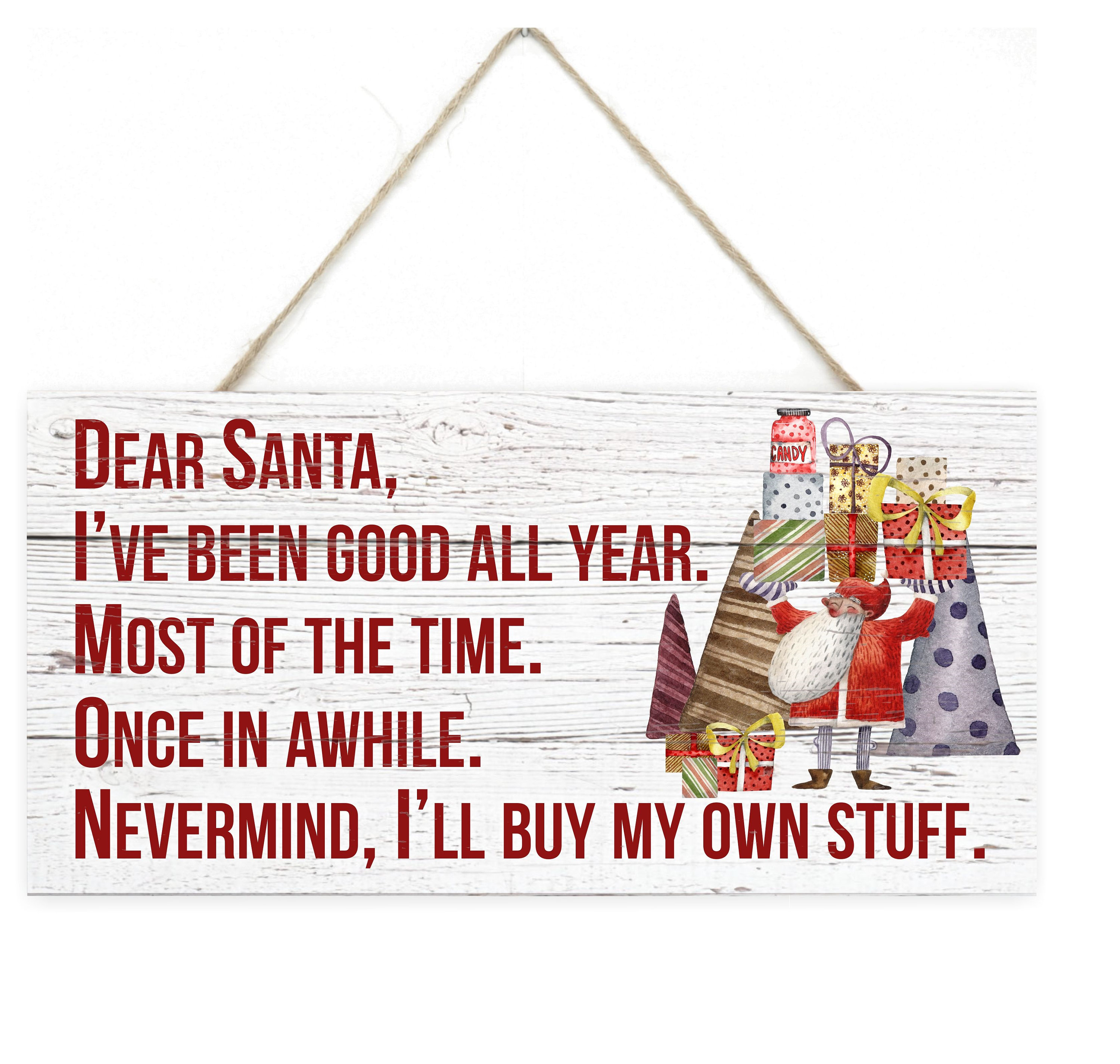 Dear Santa I've Been Good Wooden Plank Sign 5x10 - Etsy