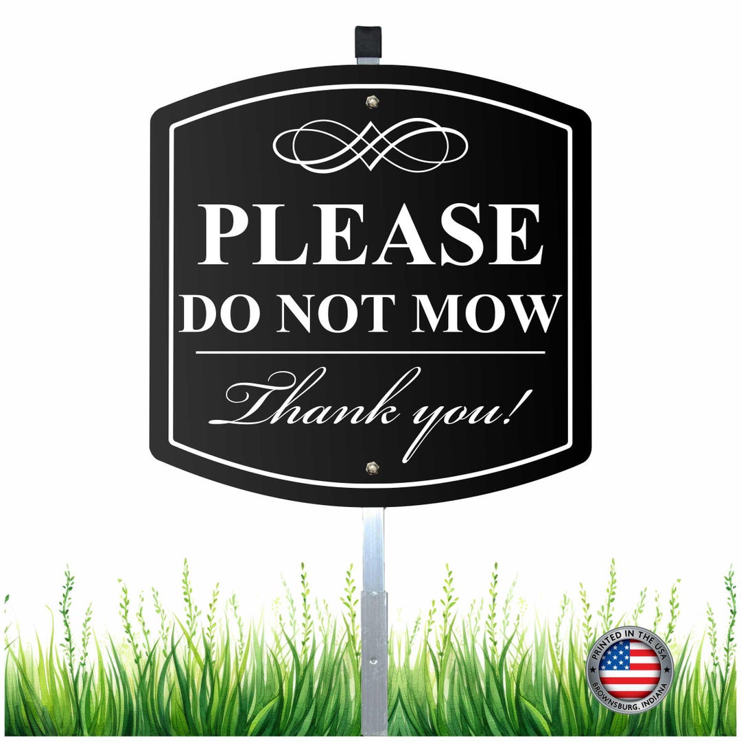 Elegant Aluminum "please Do Not Mow" Sign With Reflective Text ...