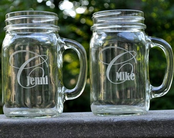 Engraved Mason Jar - Etsy