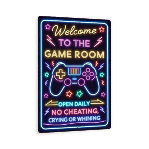 Vibrant Neon "welcome to the Game Room" Sign - Playful and Inviting ...