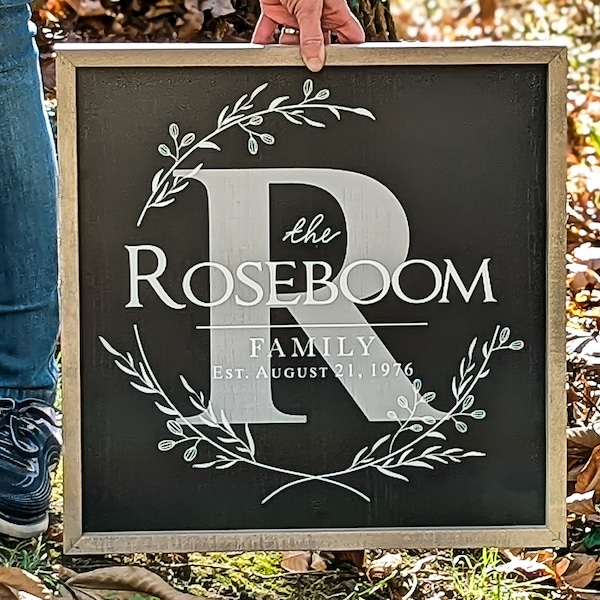 Family Monogram Sign - Etsy