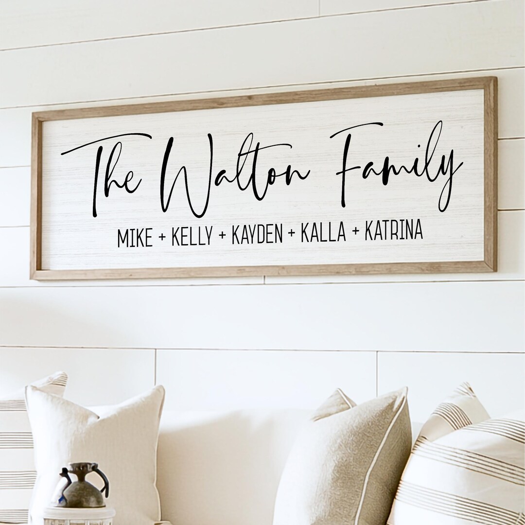 Personalized Family Name Sign - Custom Framed Sign With Last Name and ...