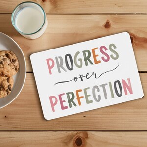 Motivational "progress Over Perfection" Sign - Vibrant Colors on White ...