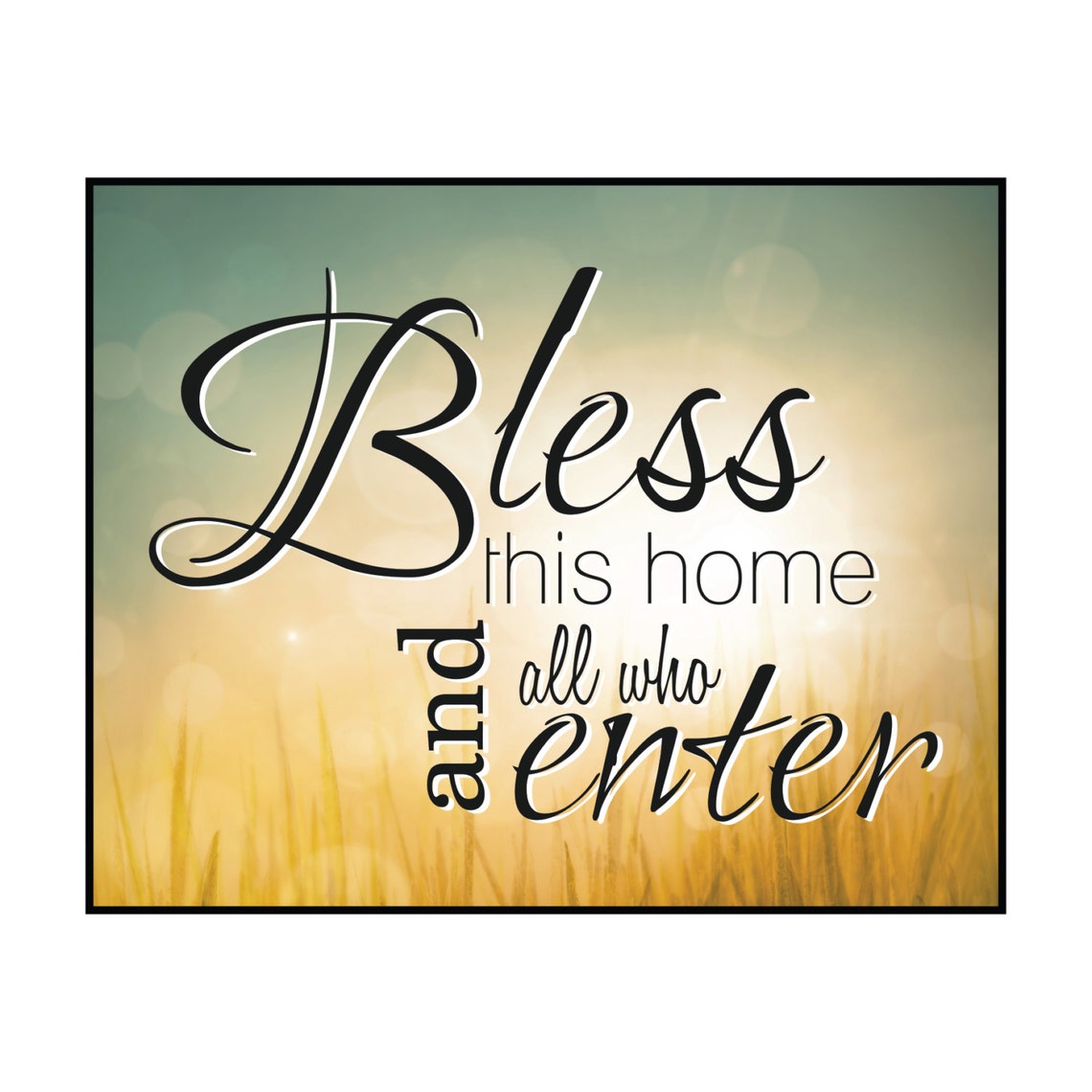 Bless This Home And All Who Enter Printed Wood Sign Wall Decor | Etsy