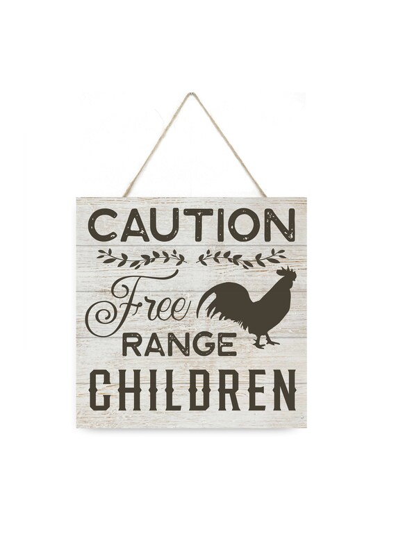 Caution Free Range Children Wooden Plank Sign 7.5 X 7.5 - Etsy