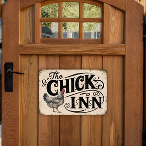 Vintage-style the Chick Inn Sign Rustic Farmhouse Decor With Detailed ...