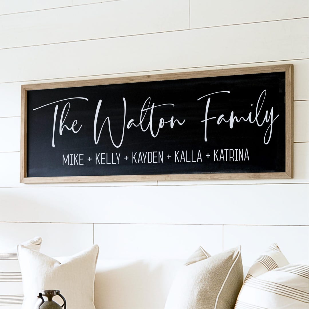 Custom Family Name Sign – Personalized Last Name Wall Art – Rustic Home ...