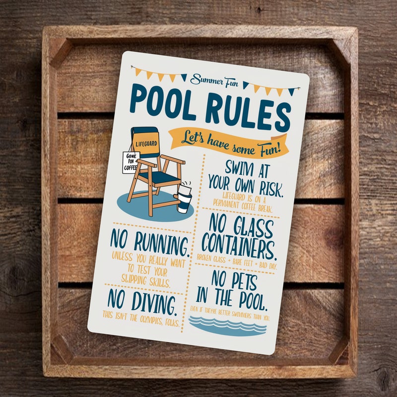 Pool Rules Sign - Etsy