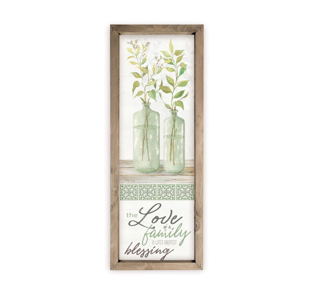 Family Blessing Rustic Farmhouse Sign: Wood Framed Canvas Art - Etsy