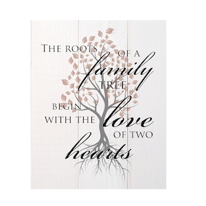 The Roots of A Family Tree Begin With the Love of Two Hearts Farmhouse ...