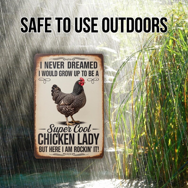 Super Cool Chicken Lady Sign – Funny Farmhouse Wall Decor, Vintage ...