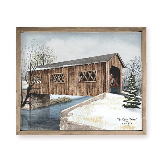 Covered Bridge Painting Farmhouse Style Wood Wall Decor Sign - Etsy